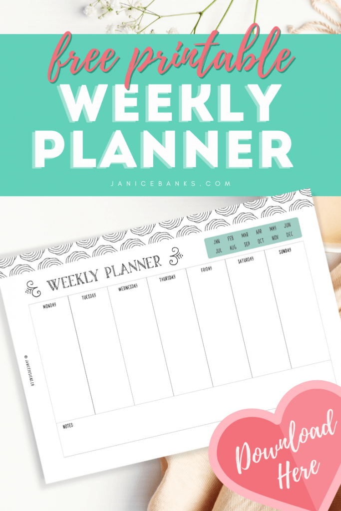 Weekly Planner Free Printable - Janice Banks