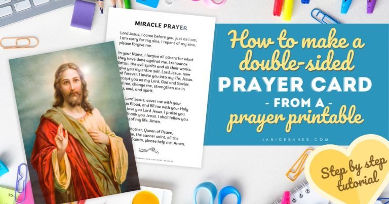 How to Make a Beautiful Prayer Card From a Prayer Printable - Janice Banks